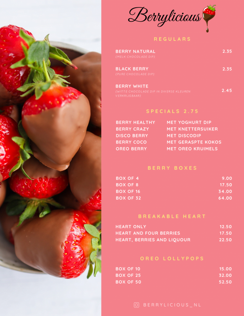 Prijslijst - Berrylicious